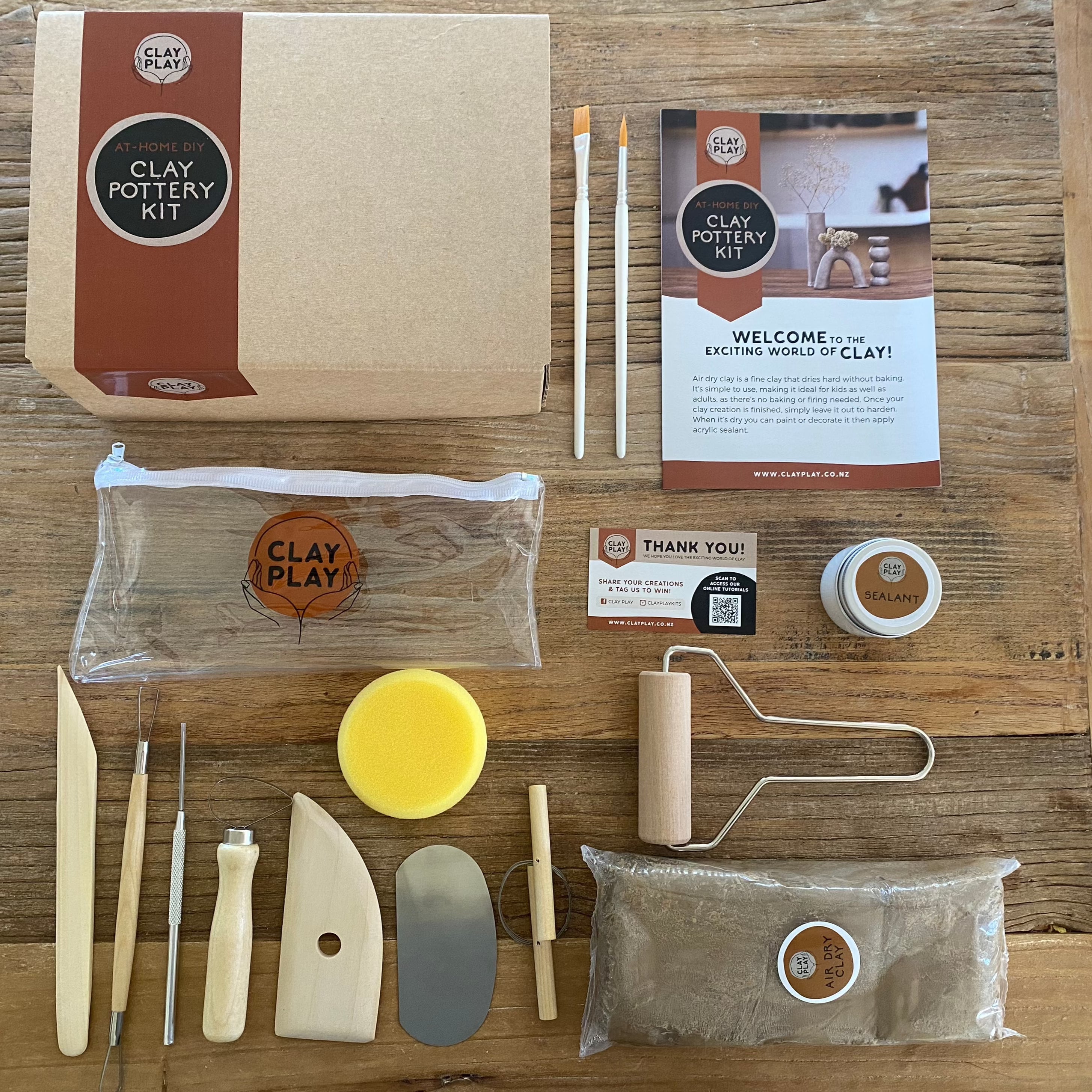 1 kg Airdry Clay Kit + full tool case – Clay Play at Home